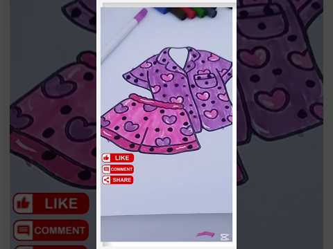 "Heart Print Dress Coloring | Easy Drawing for Kids #@Coloring-And-Fun #kids coloring video USA