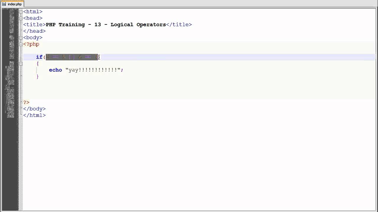 PHP Training - 13 - Logical Operators