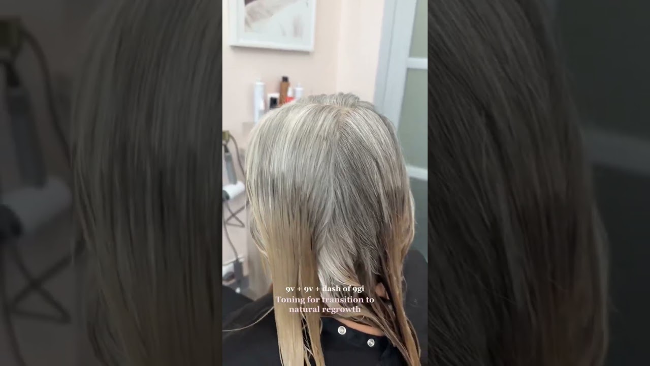 How to transition colored hair to natural grey. #transitiongreyhair #hairtutorial #greyhaircolor