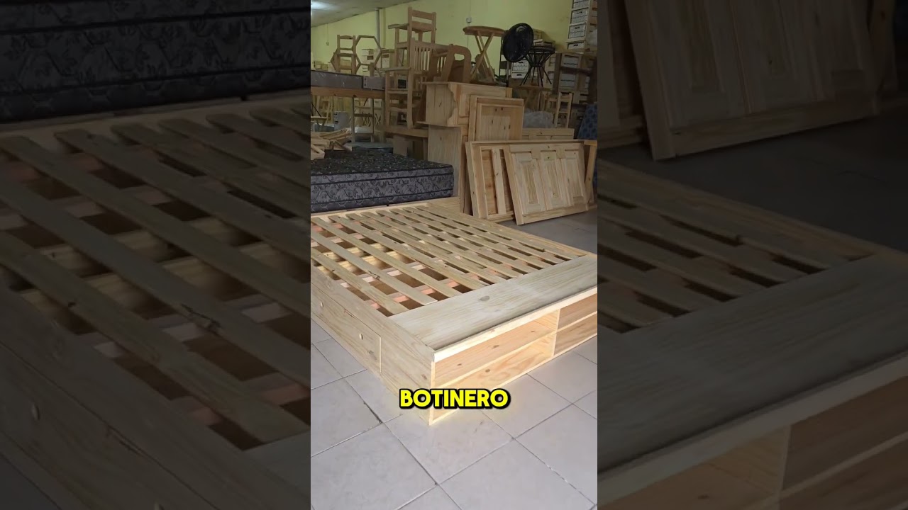 Bed base with shoe rack and 4 drawers with metal runners