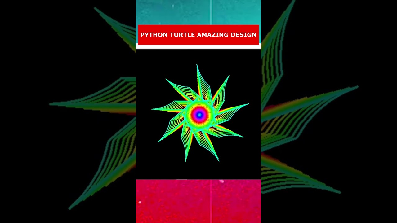 Python Turtle Graphics Code-Amazing Sharp Petals Flower Drawing.