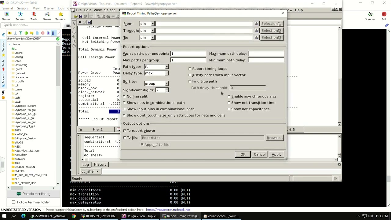 Logic Synthesis Design Compiler GUI mode part 2/2