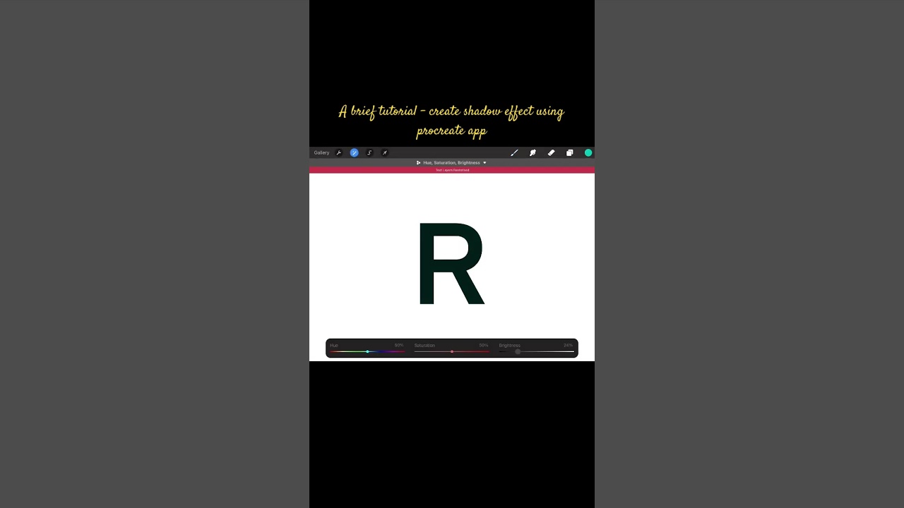 Procreate tip - how to create a shadow effect to letter, object #creativetutorial #tutorial #shadow