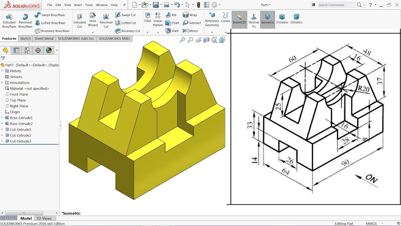 SolidWorks Tutorial for Beginners Exercise 6