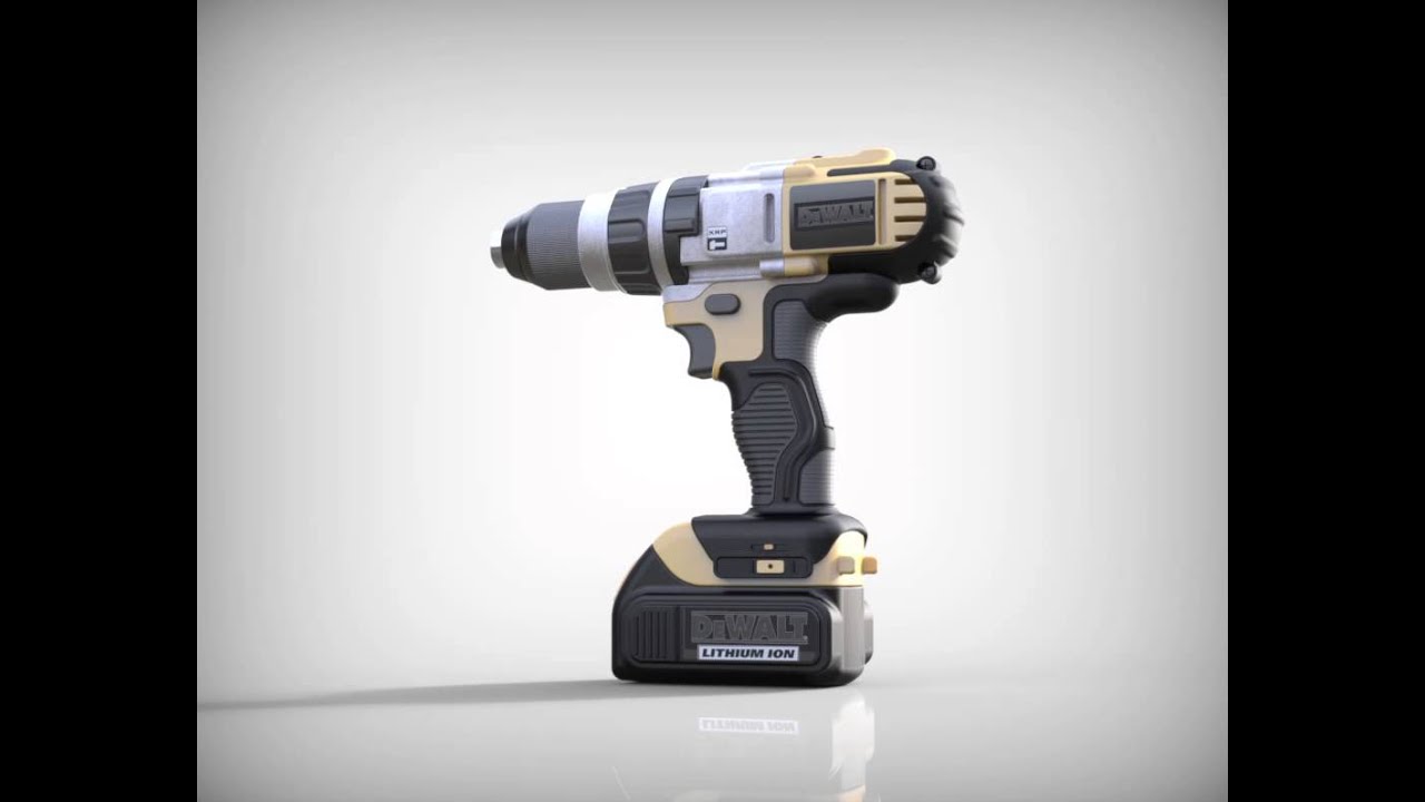 DeWalt Drill 3D Rendering