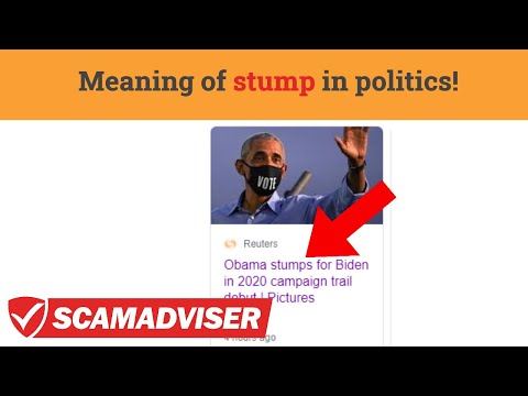 Obama stumps for Biden - meaning of stump in this phrase! What does it mean in politics to stump?
