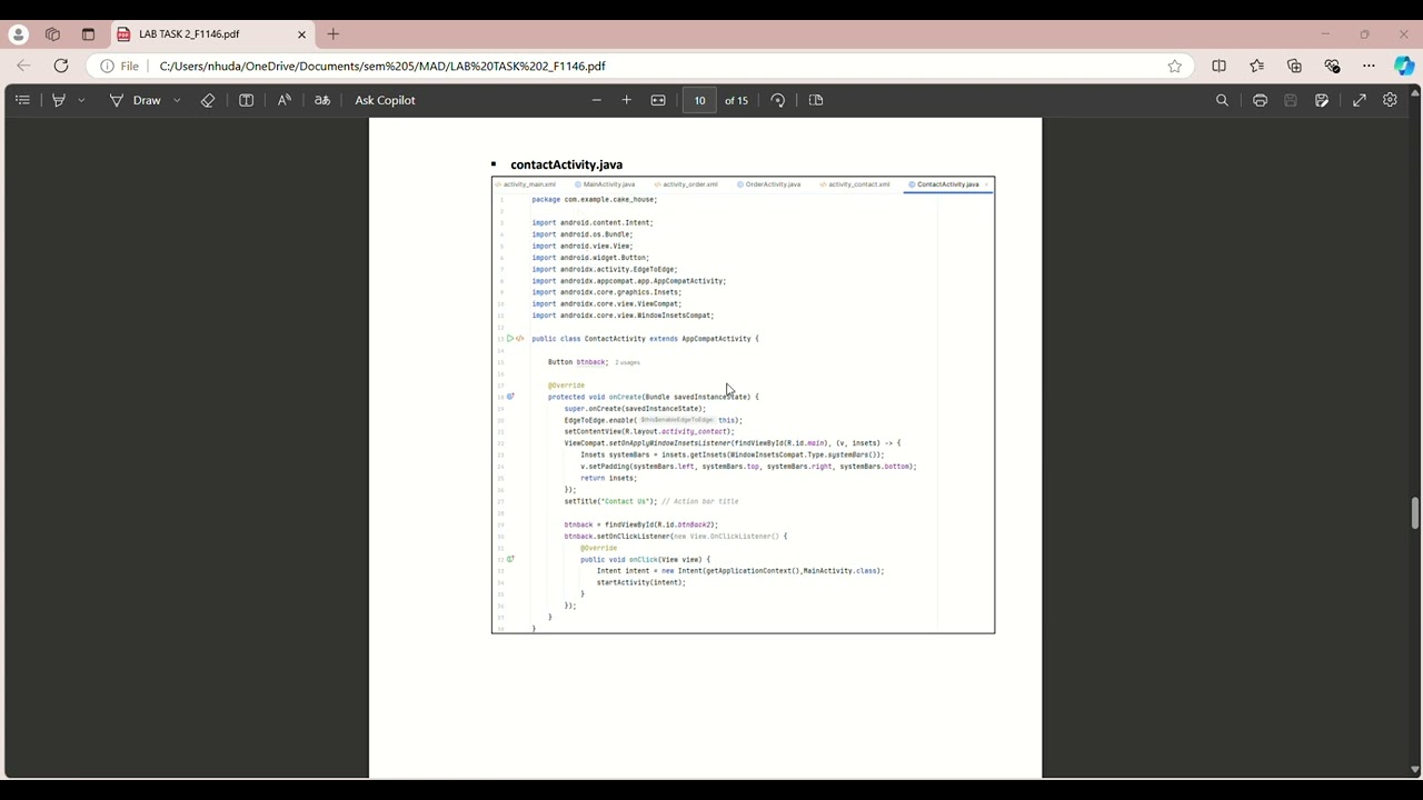 PRESENTATION LAB TASK 2 MOBILE APPLICATION DEVELOPMENT