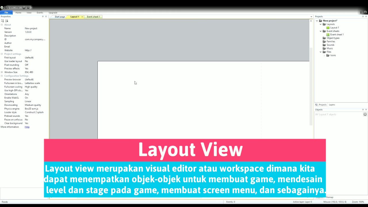 Pengenalan Interface Construct 2