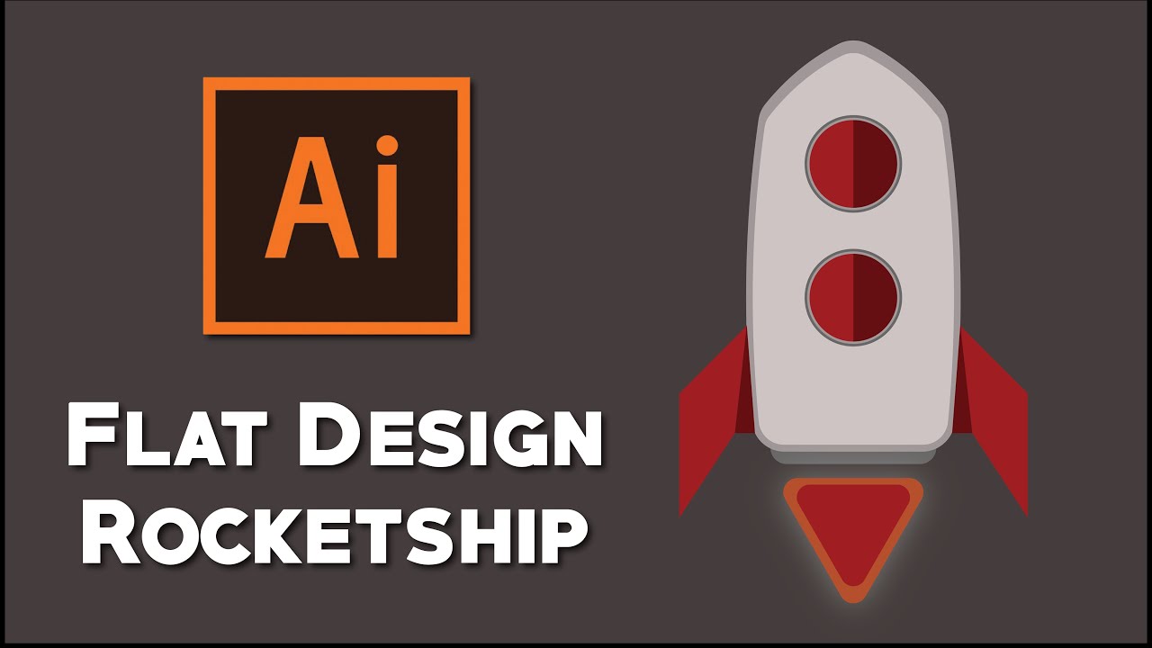 Illustrator Tutorial - Flat Design Rocket