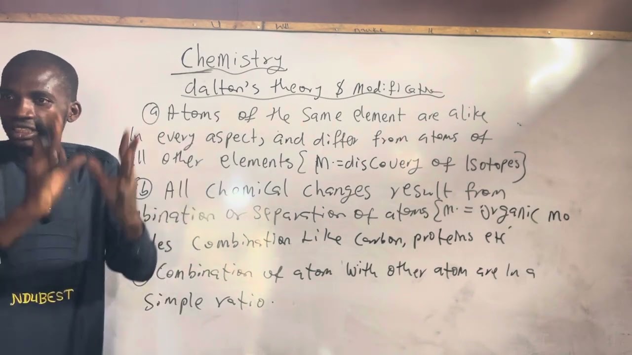 Jamb questions on dalton’s atomic theory and modifications, chemistry part30