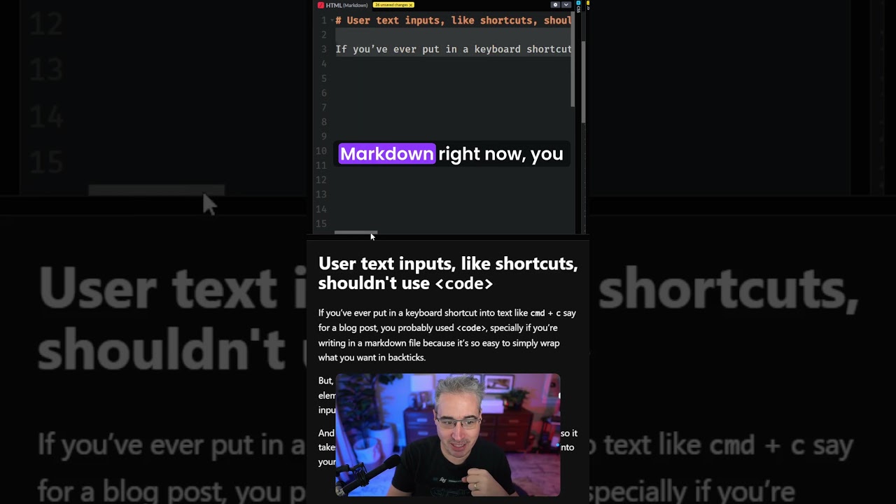 Using code elements when you should be using kbd?