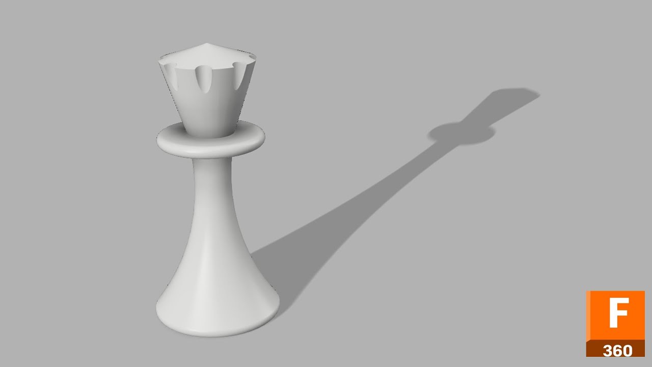Easy Fusion 360 Queen Chess Piece Tutorial for Beginners!