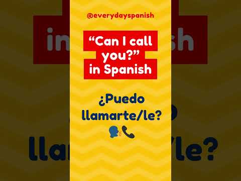 How to say CAN I CALL YOU in Spanish #shortsyoutube #spanishlessons