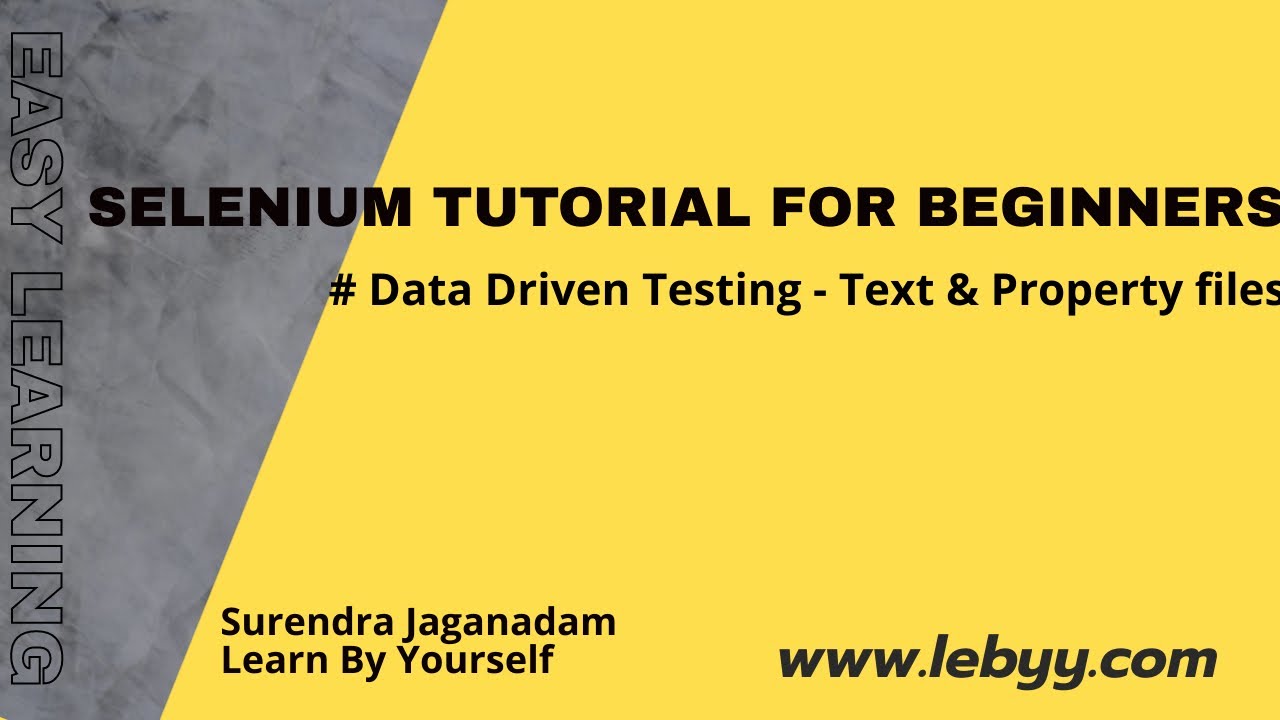 Data Driven testing in Webdriver - Text & Property File || Selenium Tutorial for Beginners