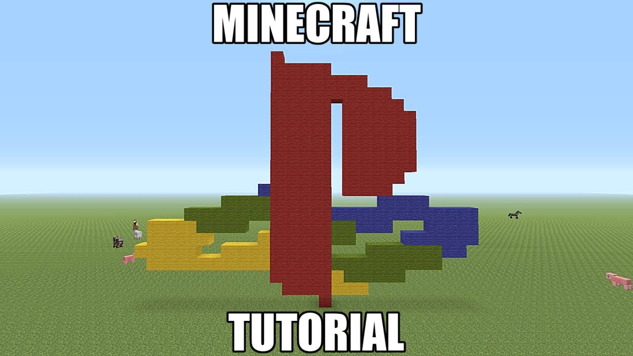 Minecraft Pixel Art Tutorial - Playstation Logo
