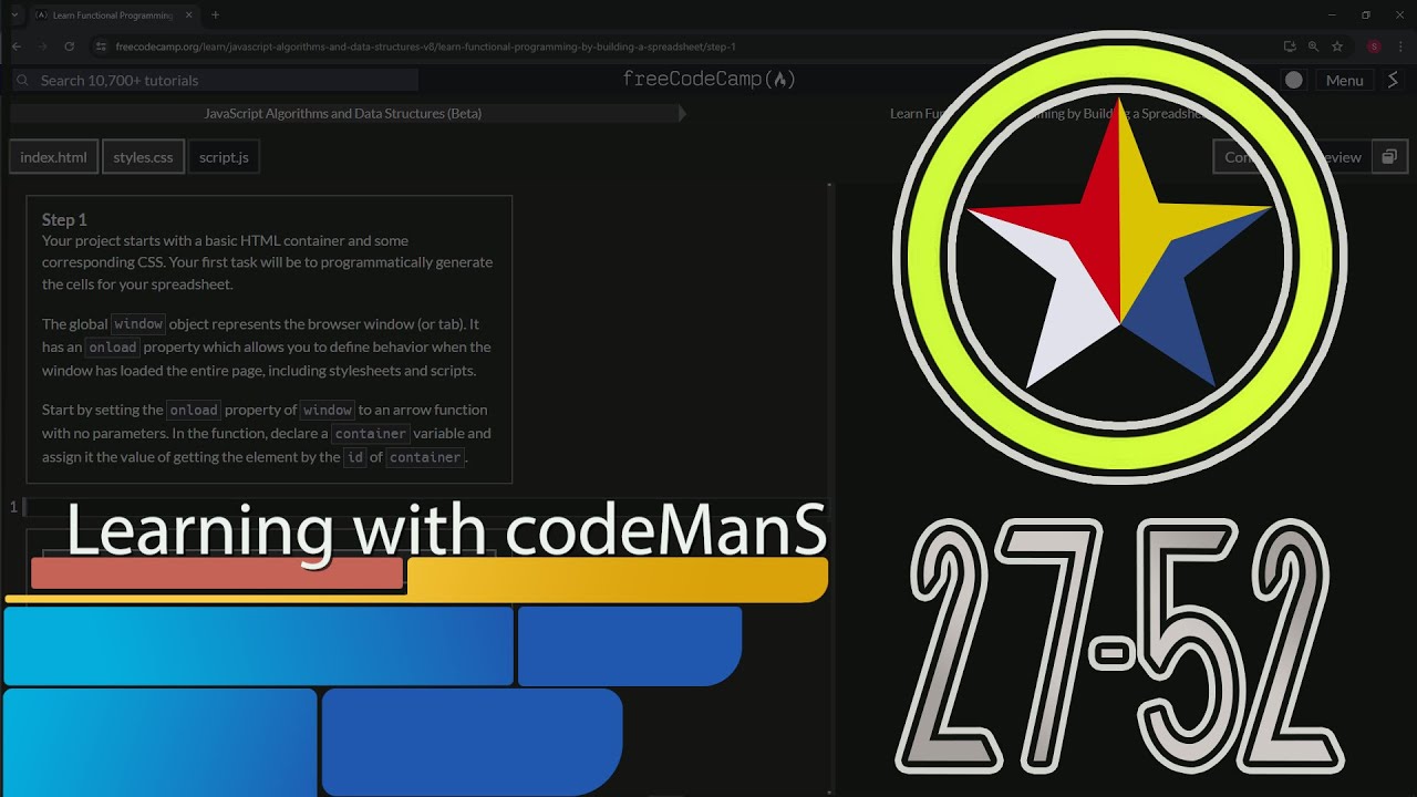 Learn Functional Programming by Building a Spreadsheet: Step 27-52 | freeCodeCamp | JavaScript