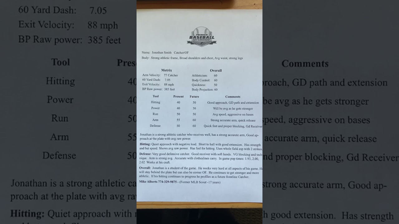 Premium Baseball Advancement-scouting report