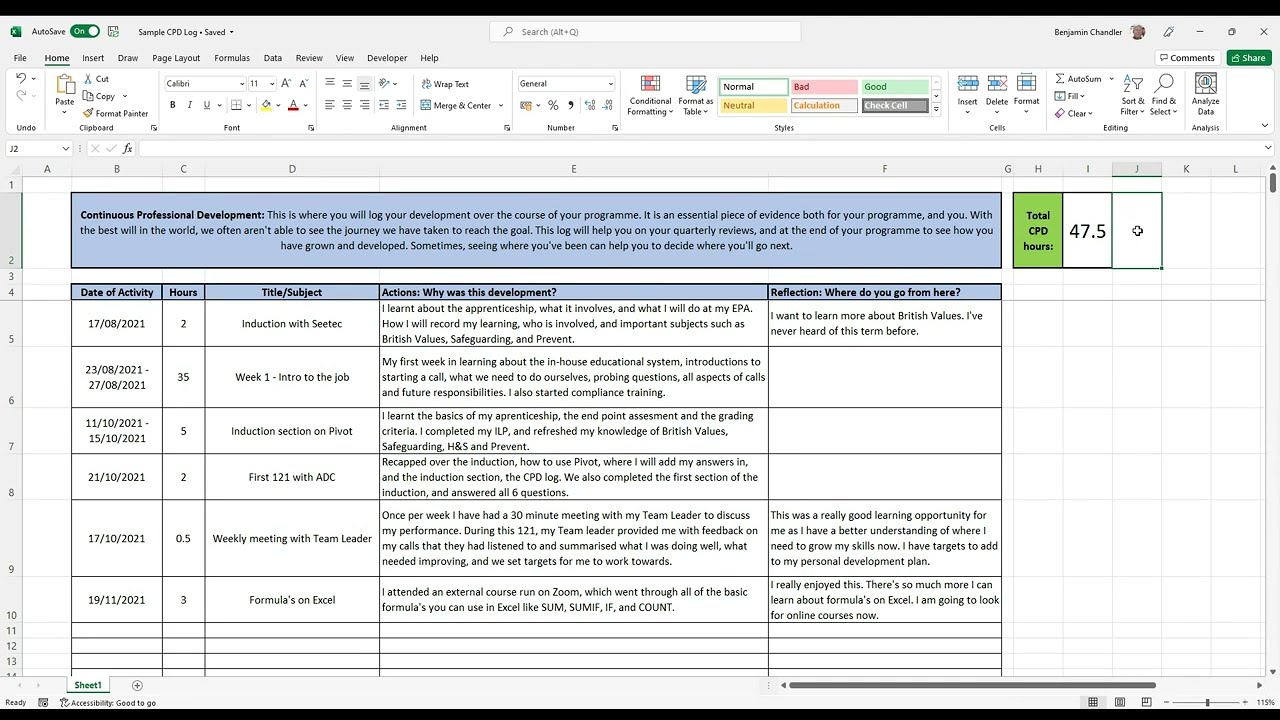 How to Complete a CPD Log