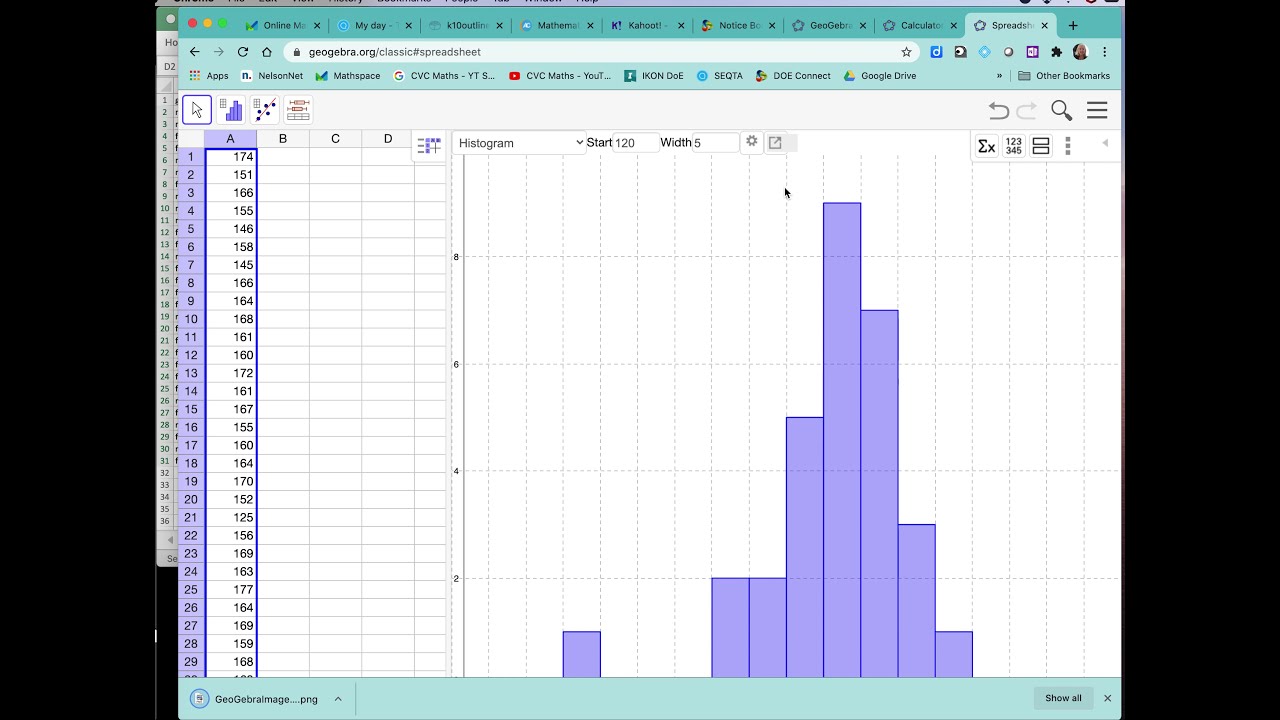 How to draw a Histogram in Geogebra