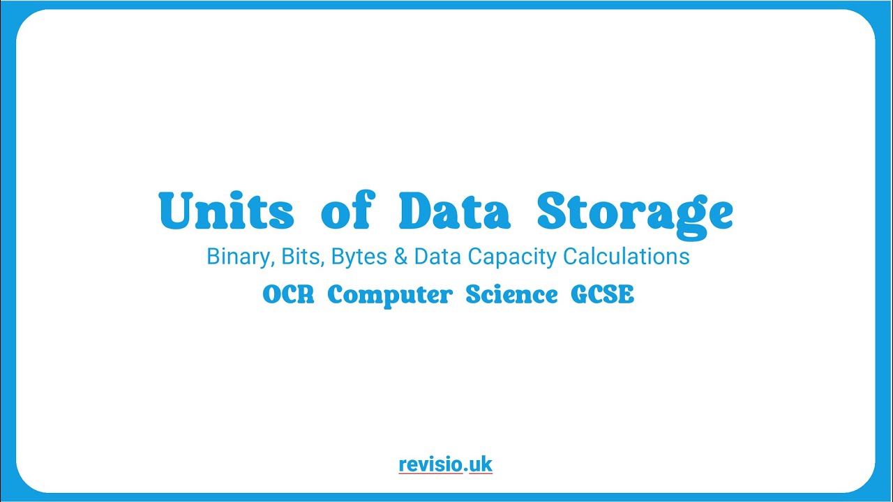 1.2.3 OCR GCSE Computer Science - Units of Data Storage