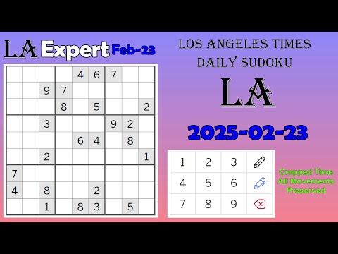 Los Angeles Times Daily Sudoku 2025-02-23 2065 Expert