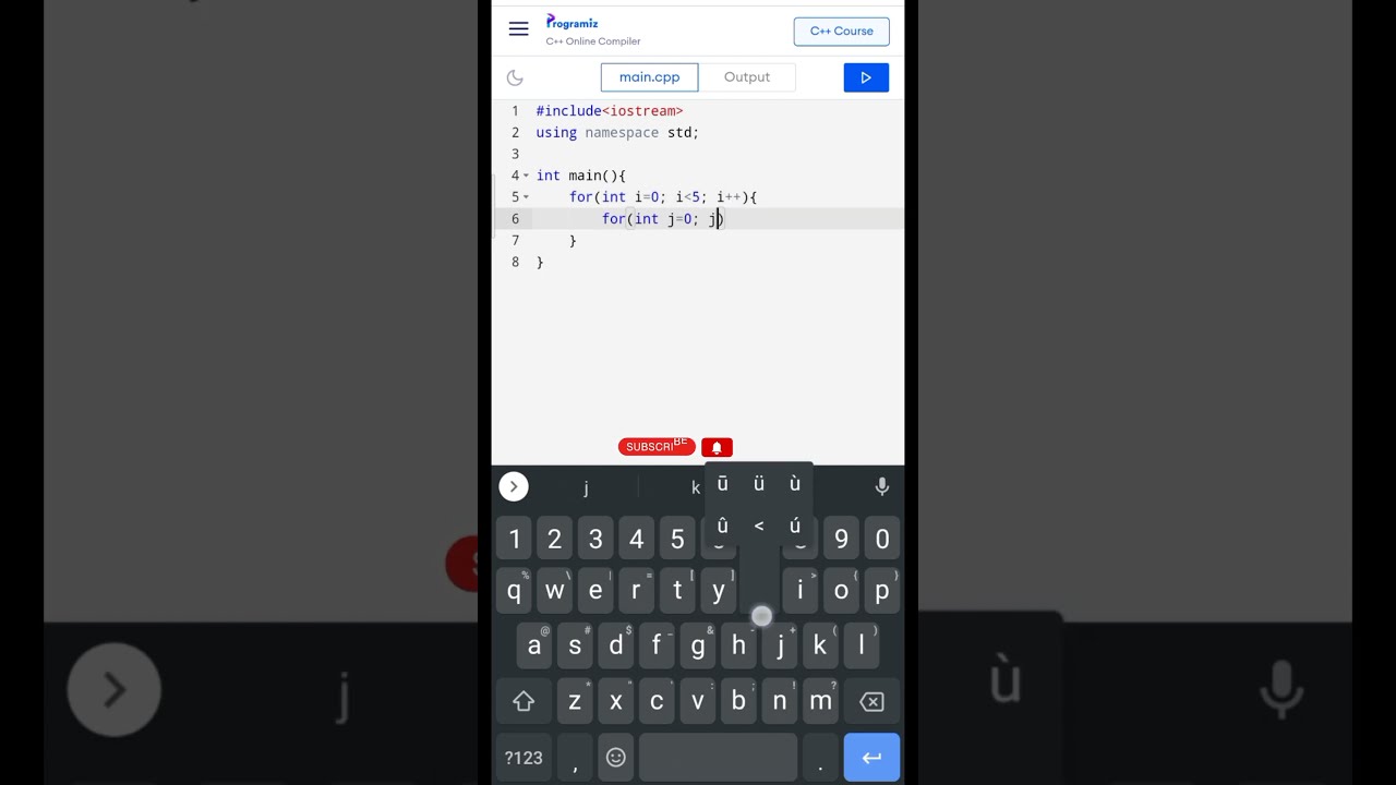 Nested Loop in C++ 🔥 #coding #shorts