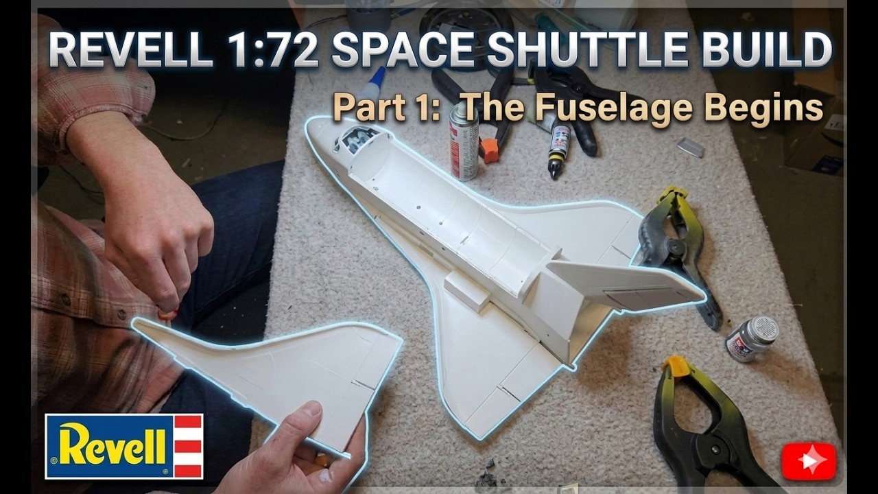 Revell 1:72 Space Shuttle Atlantis Build Part 1 | Cockpit, Interior & Fuselage Assembly