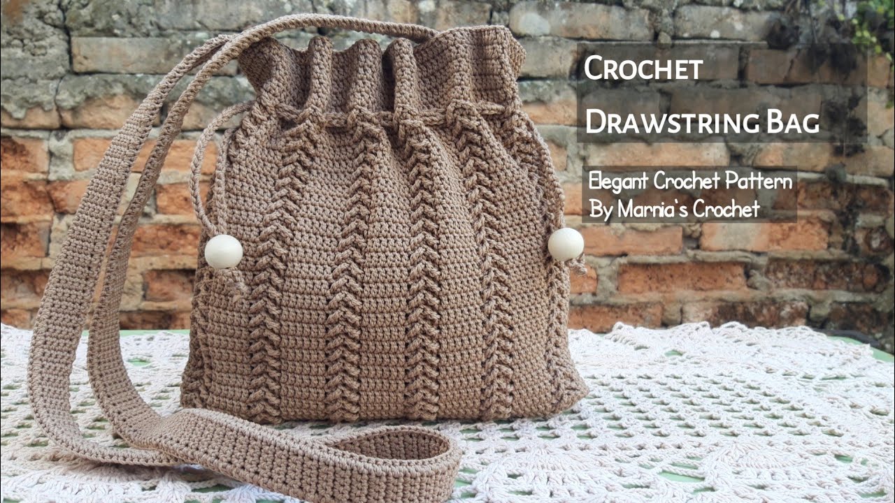 Crochet an Easy Drawstring Bag - Elegant Crochet Pattern by  @marniascrochet
