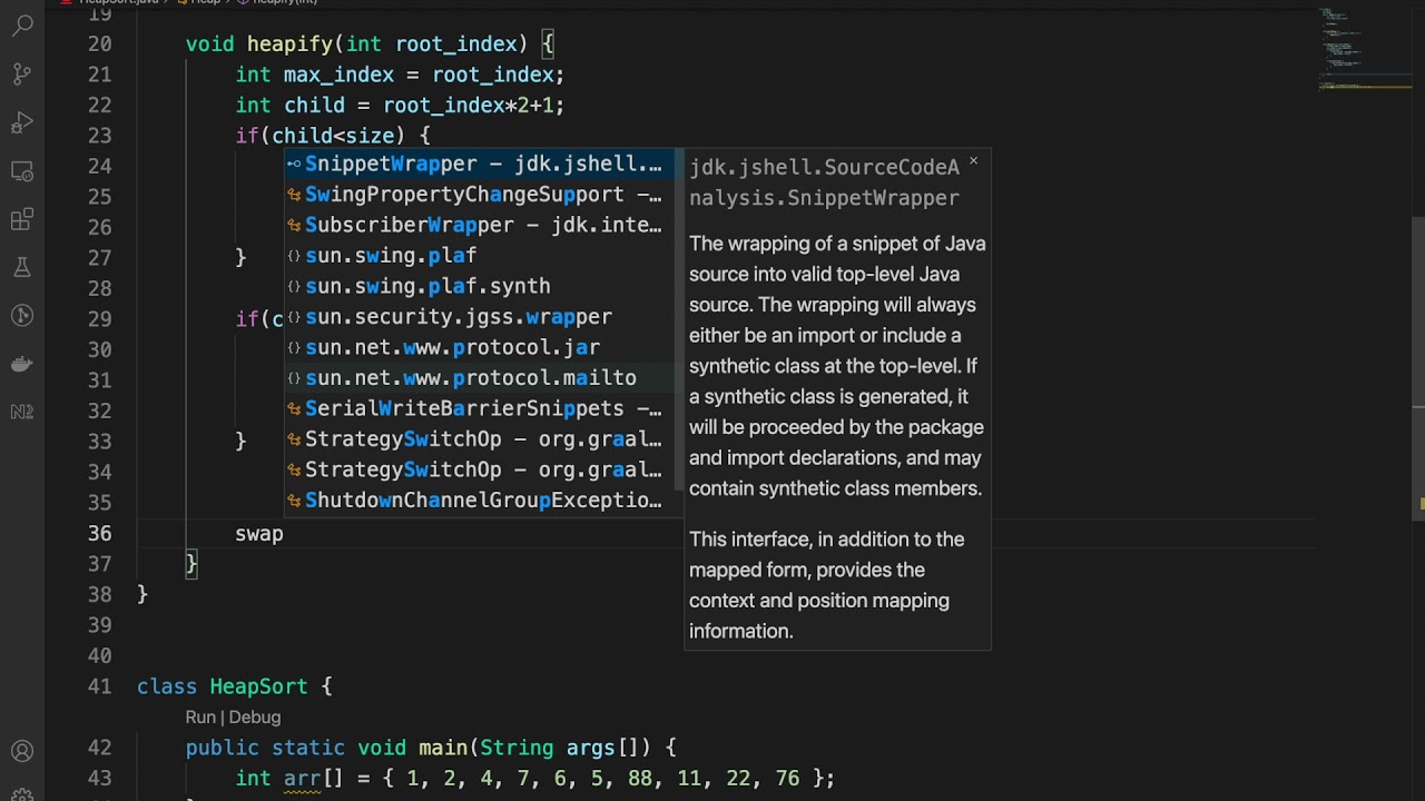 Heapsort implementation in java | Sorting Algorithm | Max Heap | Heap Sort