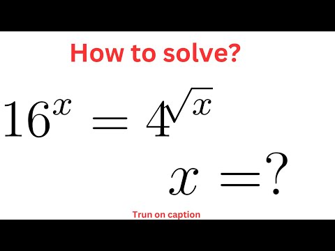"The Exponential Equation Puzzle: 16^𝑥=4^square root x