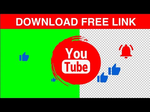 Youtube logo intro animation with like and bell | green screen, transparent background | free