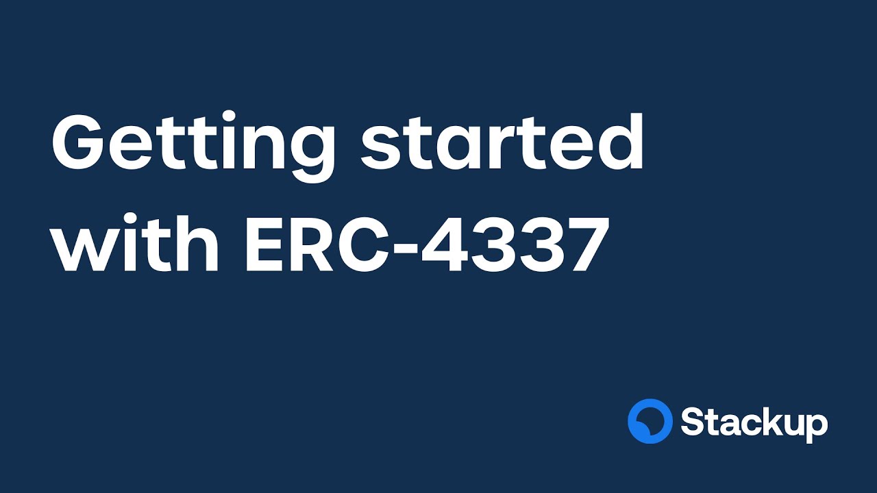 Getting started with ERC-4337 & Stackup