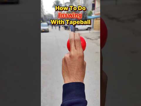 How to ball inswing with tapeball 🎾 #shorts #cricket #tapeballcricket