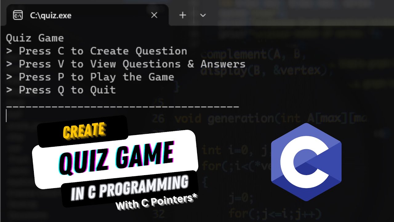 Create Quiz Game In C Programming With Pointers