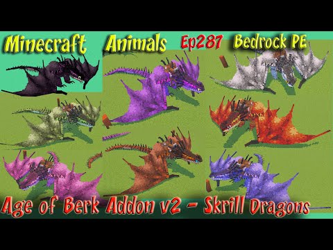 Age of Berk Addon v2 Skrill How to Train Your Dragon Addon HTTYD Bedrock PE Minecraft Animals Ep287
