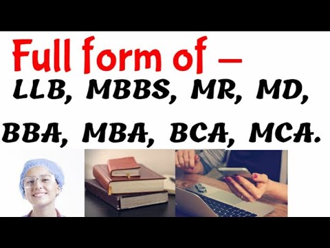 Full form of LLB, MBBS, MR, MD, BBA, MBA, BCA, MCA.. Most Important Common Full forms -Twk