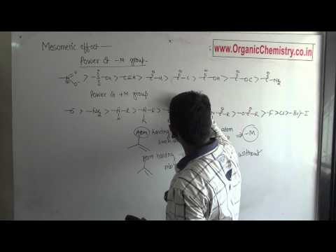 Mesomeric effect - Organic Chemsitry Video Lecture - Class 11