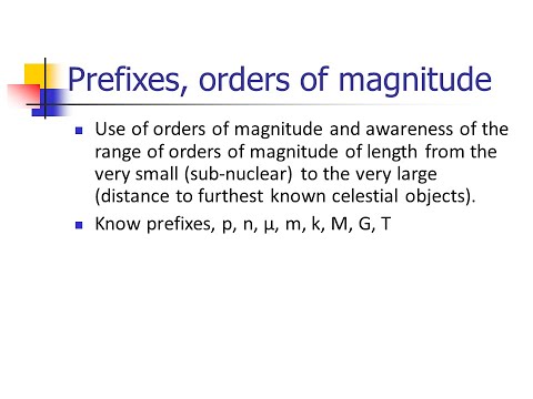 H L1 Orders of magnitude