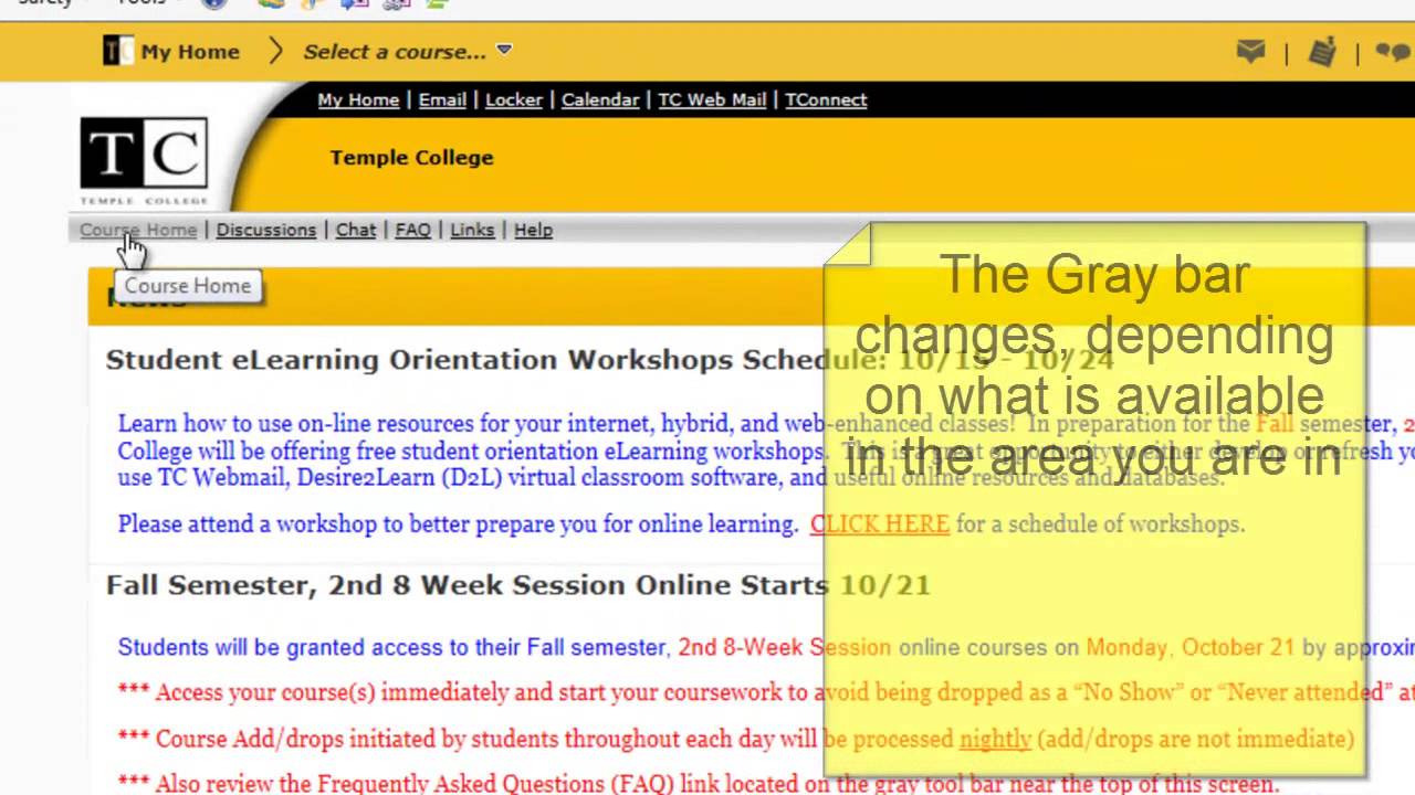 D2L forTemple College Faculty, My Home page