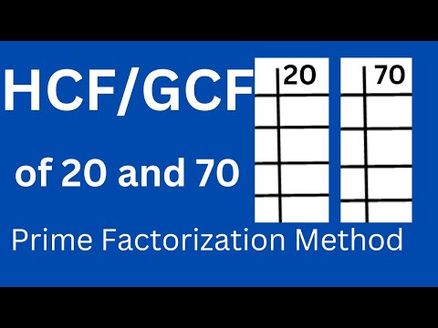 HCF of 20 and 70 l GCF of 20 and 70