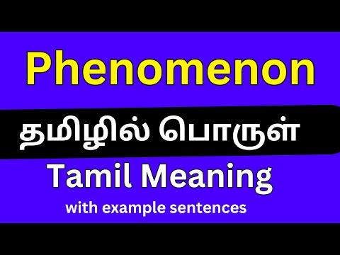 Phenomenon meaning in Tamil/Phenomenon தமிழில் பொருள்