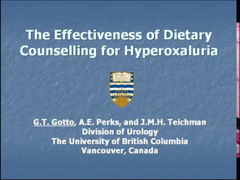The Effectiveness of Dietary Counselling for Hyperoxaluria