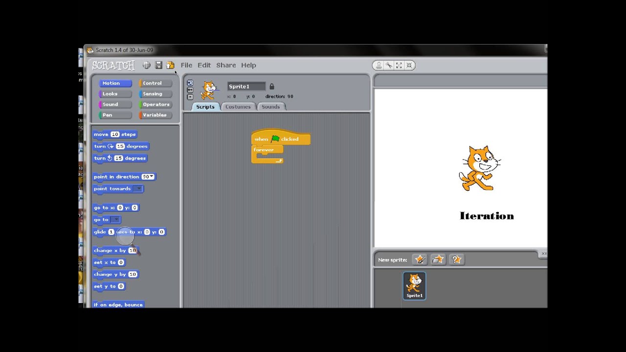 Iteration example in Scratch