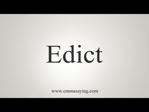 How To Say Edict