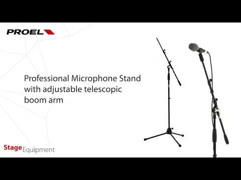 Professional microphone stand with telescopic boom - RSM198BK