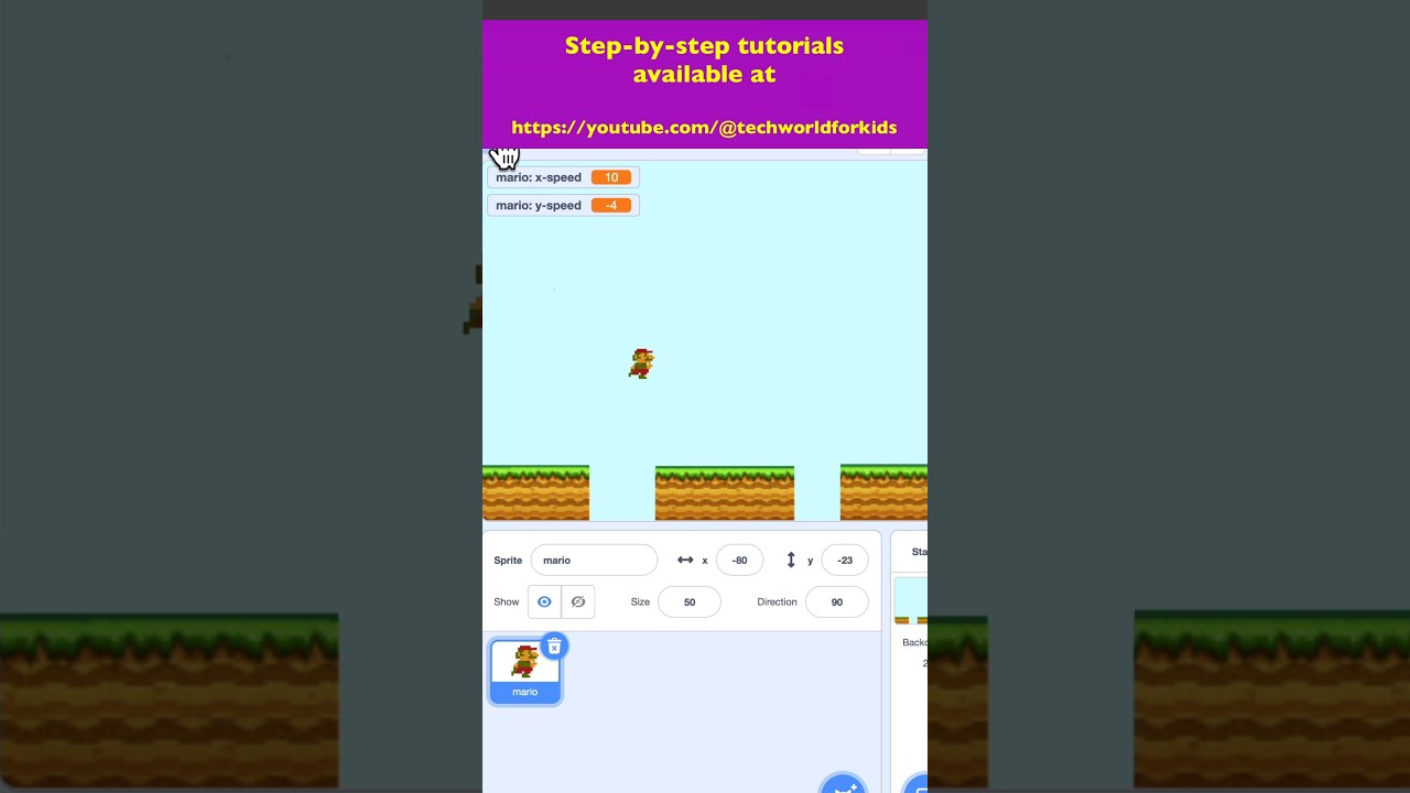 Scratch Tutorial - Super Mario Jumps! ⛳️ #scratch #codingforkidsfree