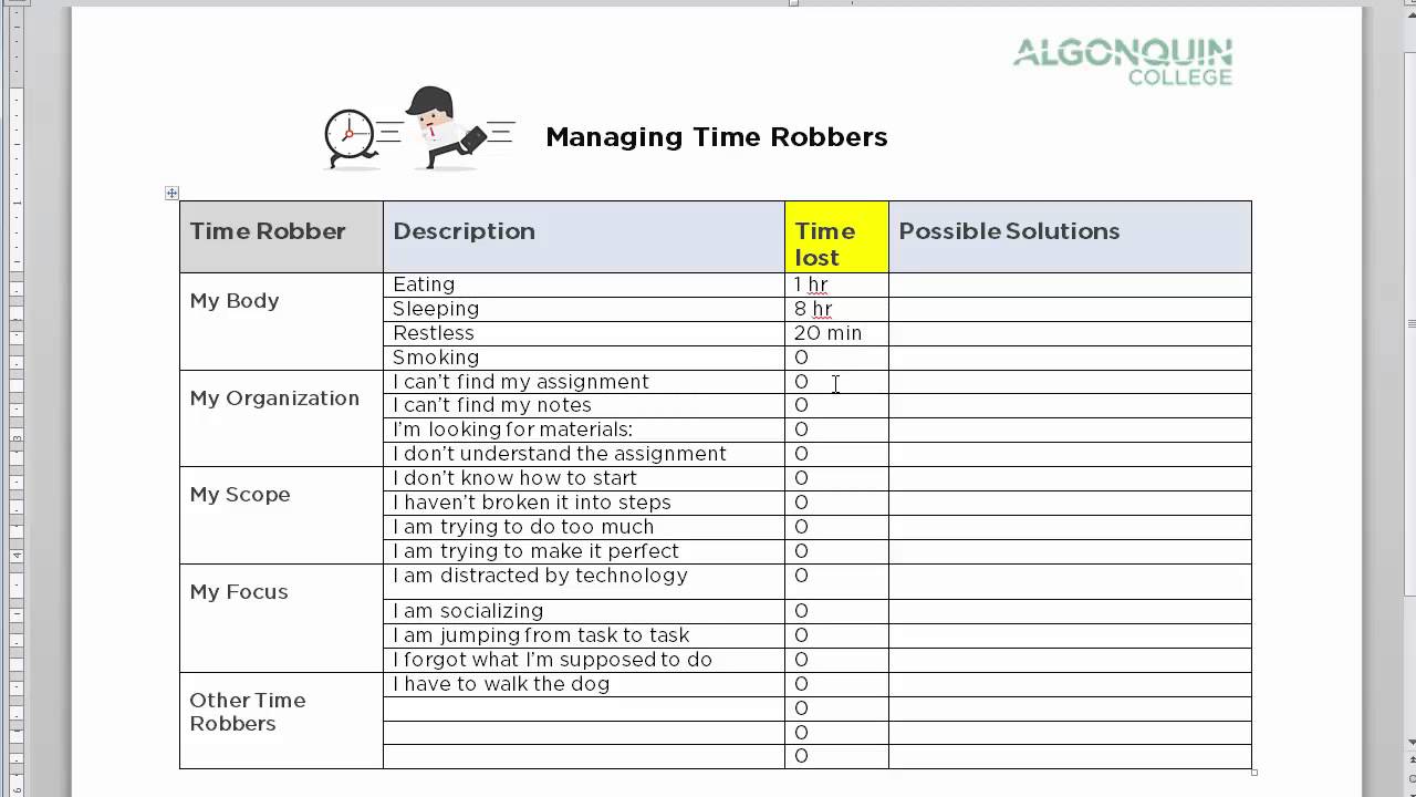 Time Robbers Management