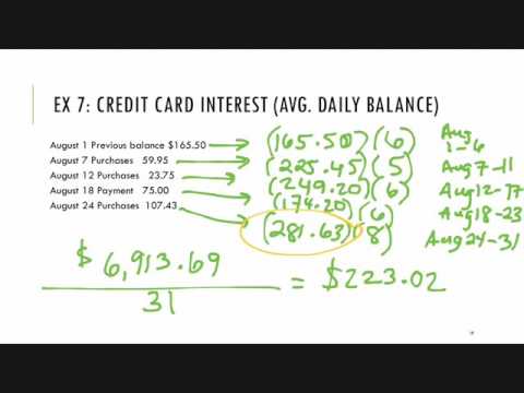 Section 8.4 - Credit Card Interest (Average Daily Balance Method)