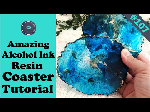 Alchohol ink resin coasters/Reverse ink drop coasters
