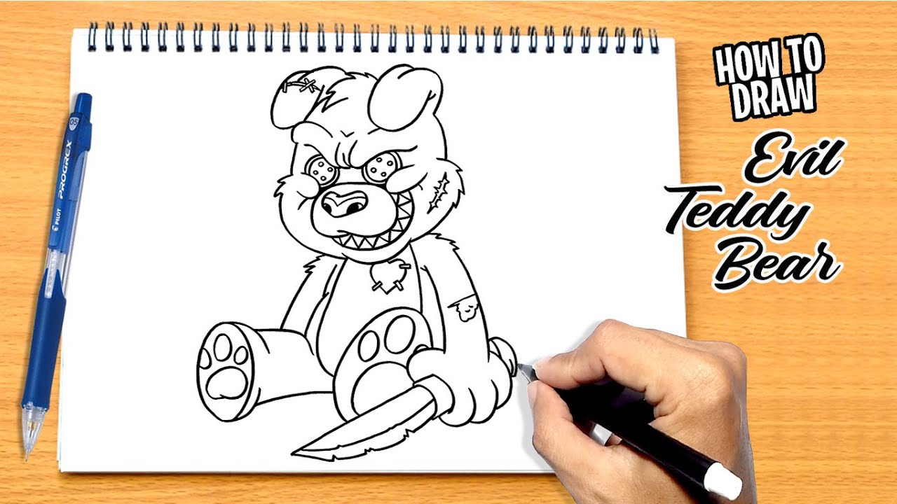 How to draw Evil Teddy Bear